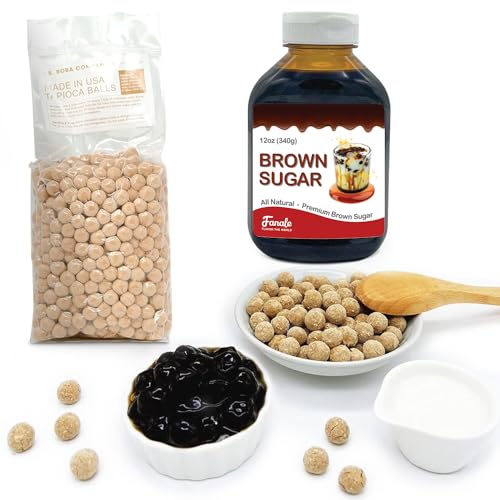 Fanale Brown Sugar Boba Tea Kit with Boba Pearls, US Boba Co Tapioca ...