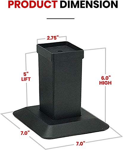 IPrimio Aluminum Bed Risers - Heavy Duty Metal, 5 Inch Lift, 6 Pack, Up ...