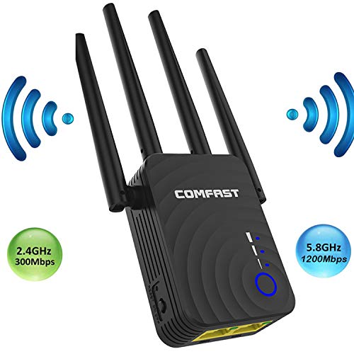 WiFi Range Extender 1200Mbps WiFi Booster AC1200 for The Hourse, Repeater 2.4 & 5GHz Dual Band ...