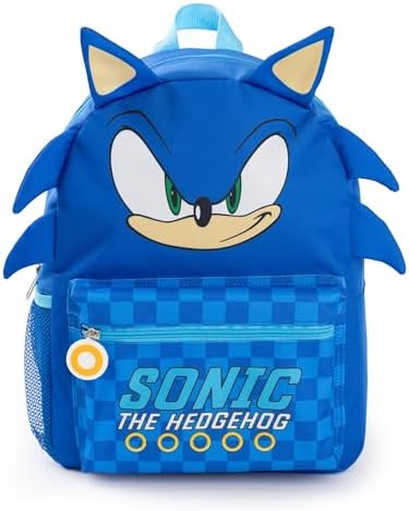 SONIC THE HEDGEHOG Boys Backpack | Blue 3D Character Rucksack with ...