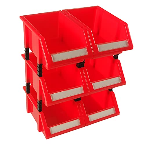 Plastic Stackable Storage Bins Parts Storage Organizer Garage Storage ...