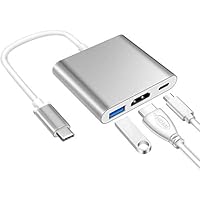 BOJOOM Adaptador USB C a HDMI, 3 en 1 Adaptador Tipo C Multipuerto USB C Hub con Salida HDMI 4K ...