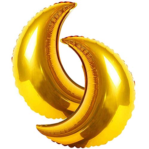 KIYOOMY Crescent Moon Shaped Mylar Balloons 36 inch Moon Party Balloons ...