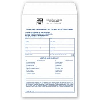 Amazon.com : 100 Night Drop Key Envelopes - Auto Repair Shops and ...