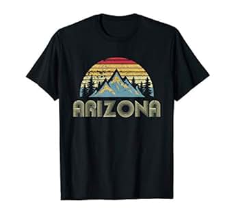 Amazon.com: Arizona Tee - Retro Vintage Mountains Nature Hiking T Shirt ...
