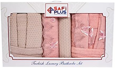 سعر Bathrobe Set Family Packet of 6-Piece, Premium Turkish Cotton 2 Bathrobes & 4 Turkish Bath ...