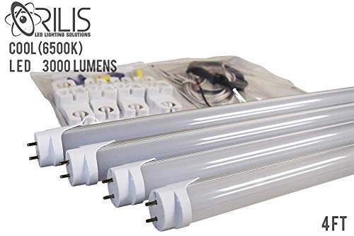 ORILIS 4 Light Fluorescent to LED Retrofit Conversion Kit - Includes (8) Lamp Holders , (4) 4 Ft ...