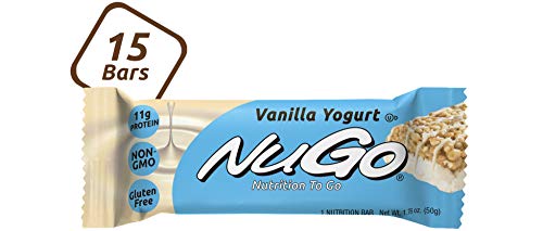 NuGo All-Natural Nutrition Bar, Vanilla Yogurt, 1.76-Ounce Bars (Pack ...