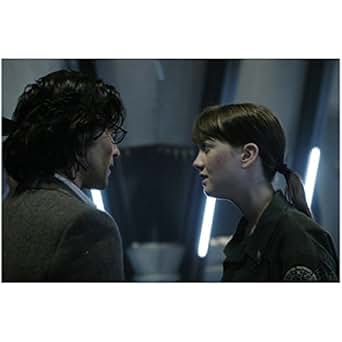 Gaius Baltar talking with Crewman Specialist Cally Henderson ...