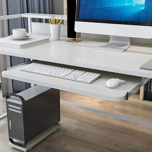 THE WHITE SHOP Sliding Keyboard Drawer Under The Desk Ergonomic ...