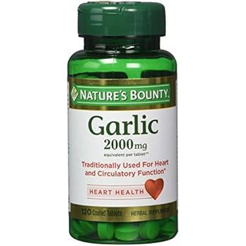 Amazon.com: Nature's Bounty Garlic, 2000mg, 120 Coated Tablets (Pack of 2): Health & Personal Care