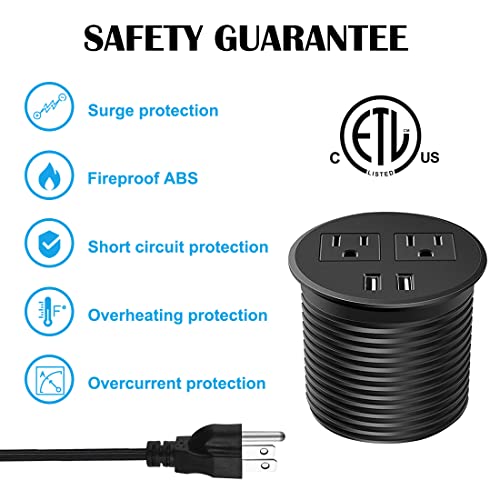 Haylink Power Grommet, Round Recessed Power Outlet Plug, 3.15 Inch Desk ...