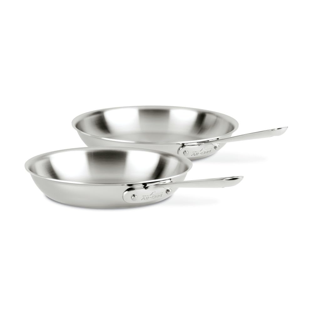 Mua D3 3-Ply Stainless Steel Fry Pan Set 2 Piece, 8, 10, Inch Induction ...