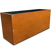 Amazon.com : DIY CARTEL Corten Steel Rectangular Planter Box | Modern ...
