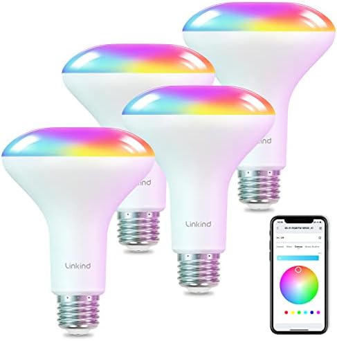 Linkind Smart Flood Light Bulbs, RGBTW Color Changing Light Bulb ...