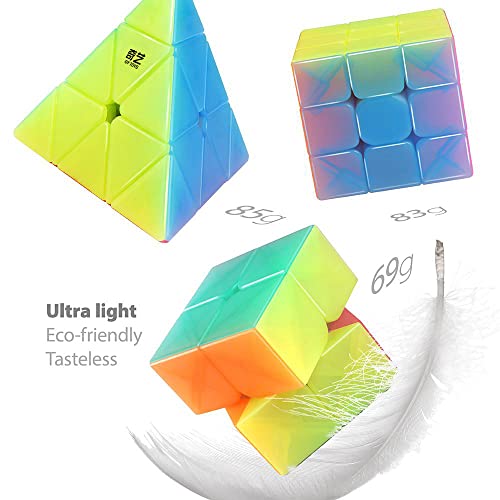 D-FantiX Speed Cube Bundle, QY Toys Jelly Cube Set Warrior W 3x3 Qidi S ...