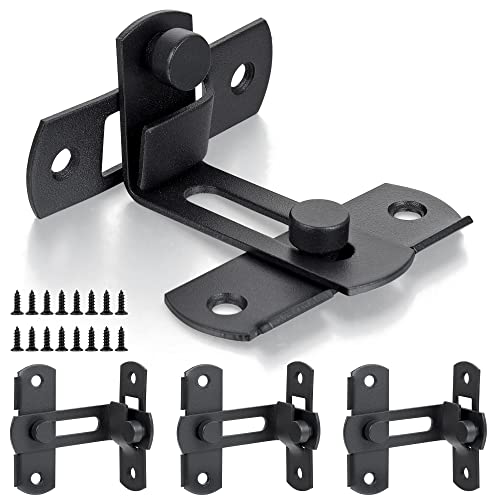 INIRET 4 Packs 90 Degree Flip Barn Door Lock,Protect Privacy-Security Gate Latch,Hook Lock Latch ...