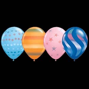 Qualatex (100) Assorted Spray 11" Latex Balloons In Assorted Colors ...