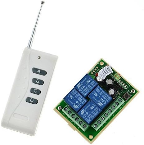 Pxyelec DC 12V One Transmitter 4 Channel Relay Smart Wireless Remote ...