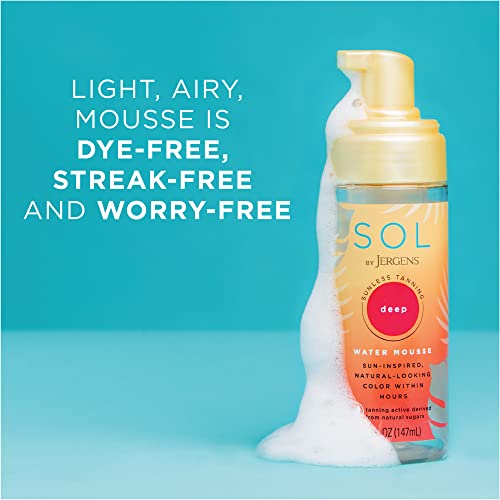 SOL by Jergens Deep Water Self Tanner Mousse, Water-based Sunless ...
