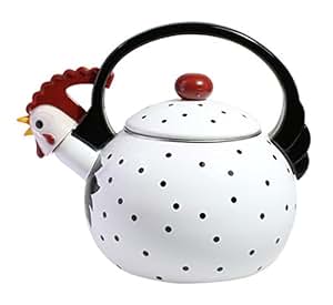 Amazon.com: Cute Decorative Enameled Steel Whistling Tea Kettle - 2 ...