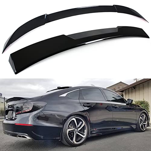 JDM V2 Painted Glossy Black Trunk Lid Spoiler + Rear Window Roof ...
