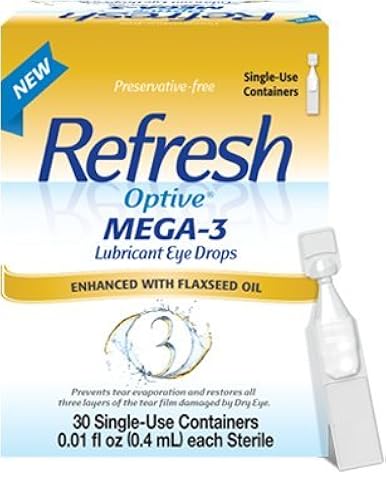 Refresh Optive Mega-3 Lubricant Eye Drops, 30 Single-Use Sterile ...
