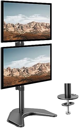 HUANUO Dual Monitor Stand,Vertical Stack Screen Free-Standing Holder ...