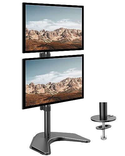 HUANUO Dual Monitor Stand,Vertical Stack Screen Free-Standing Holder ...