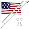 NQ 6 Feet No Tangle Spinning Flagpole, Aluminum Spinning Wall Mount ...