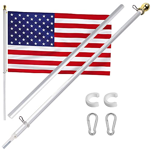 NQ 6 Feet No Tangle Spinning Flagpole, Aluminum Spinning Wall Mount ...