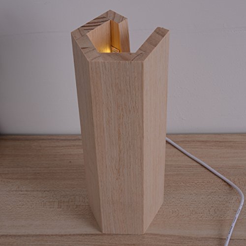 Arturesthome Creative Solid Wood Table Lamp, Dimmable Warm Light, Led ...