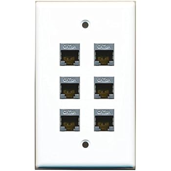Amazon.com: RiteAV CAT 6A 2 Port Shielded Cat6a Wall Plate 1 Gang ...