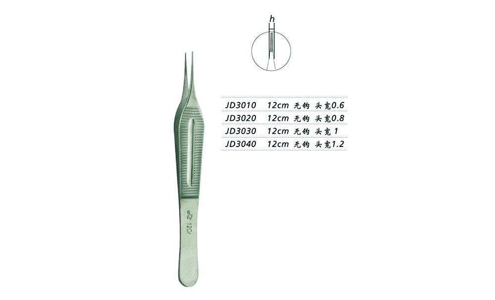 Amazon.com: Adson Forceps 12cm Without Teeth Tip Width 0.8mm Economy ...