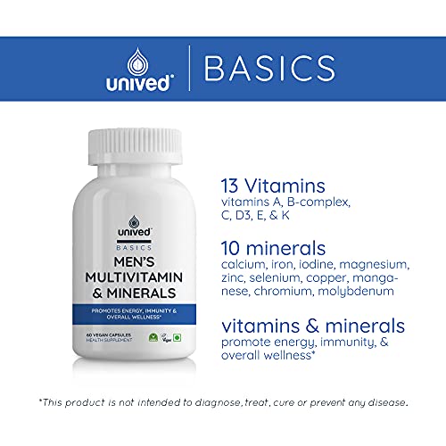 Unived Basics Multivitamin & Minerals for Men | 100% RDA of all ...