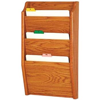 Amazon.com: Wooden Mallet CH14-3 Medium Oak Three Pocket Wall Mounted ...