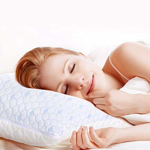 ESHINE Cooling Pillows King Size - Shredded Memory Foam Pillows, Gel Infused Cool Pillow ...