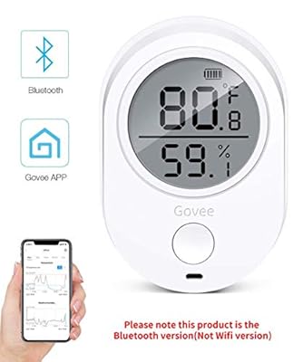 Bluetooth Temperature Humidity Monitor for iPhone/Android, Govee Wireless Indoor Thermometer ...