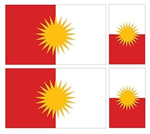 Amazon.com: 4 x Yazidi Flag Vinyl Stickers: Automotive