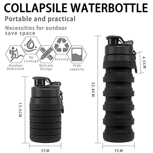 BE Collapsible Water Bottle,BPA Free Silicone Foldable Water Bottle,Reuseable Food-Grade ...