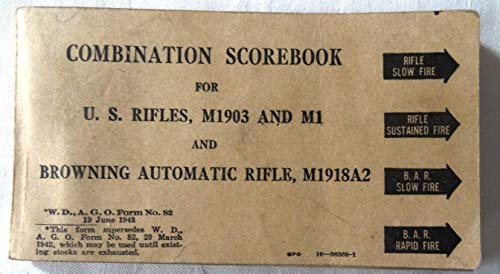 Combination Scorebook for U.S. Rifles M1903 and M1 and Browning ...