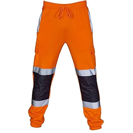 Hi Vis Joggers 2 Tone High Visibility Safety Trousers Slim Fit Workwear ...