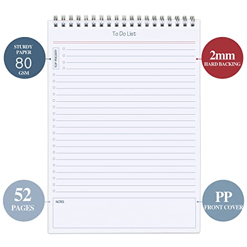 To Do List Notepad Big - Daily Planner Notepad Undated 50 Sheets Tear ...