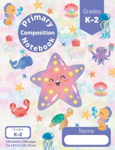 Primary Composition Notebook: Grades K-2 with Picture Space, 100 Sheets ...