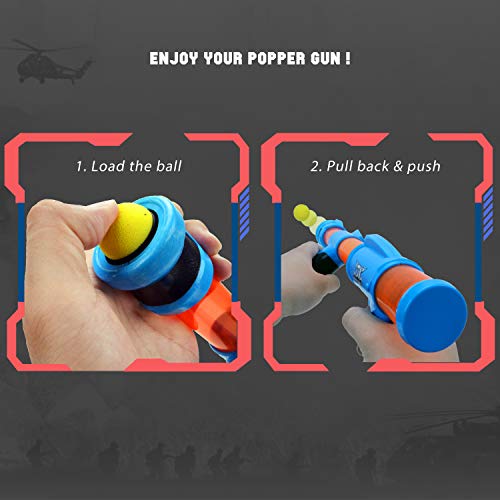 Fstop Labs 2 Pack Set Power Popper Gun with 40 Pcs Balls, Dual Battle ...