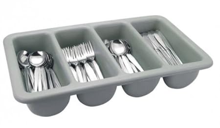 4 Compartment Cutlery Tray 21'' x 12.75'', Grey, Catering, Cutlery ...