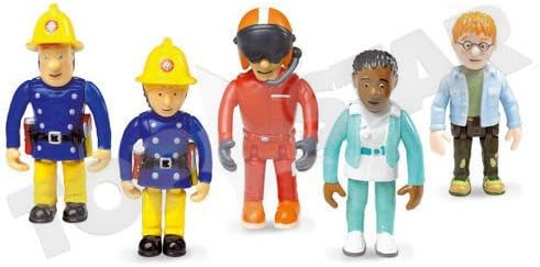 Fireman Sam Friction Fire Engine Jupiter & 5 Figure Articulated Set ...