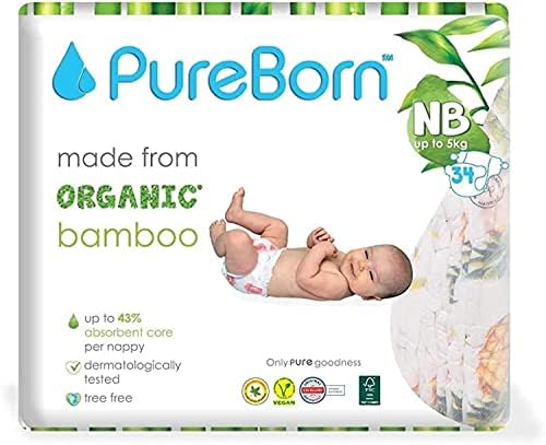 Pure Born Nappies Pure Organic Bamboo Nappies – Nappies Size 0 ...