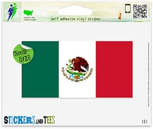 Amazon.com: Mexico Mexican Flag Vinyl Car Bumper Window Sticker 3" x 2 ...