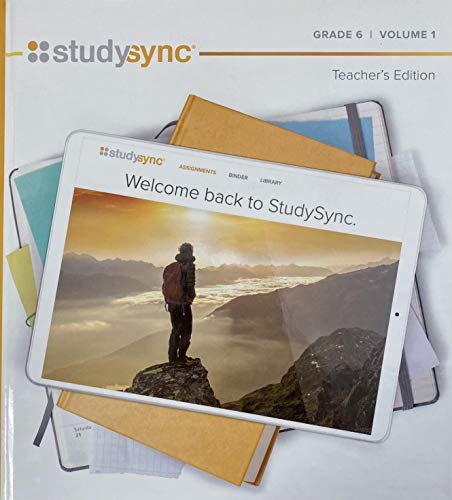 StudySync, Teacher's Edition, Grade 6 Volume 1, c. 2020 9781949739237 ...
